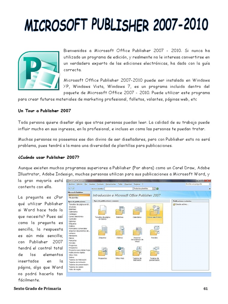 Microsoft Publisher 2007 Pdf Ventana Informática Point And Click