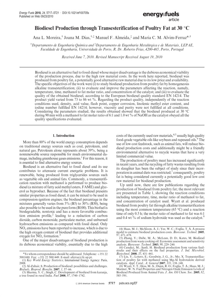 Biodiesel from Poultry Fat Transesterification | PDF | Biodiesel ...