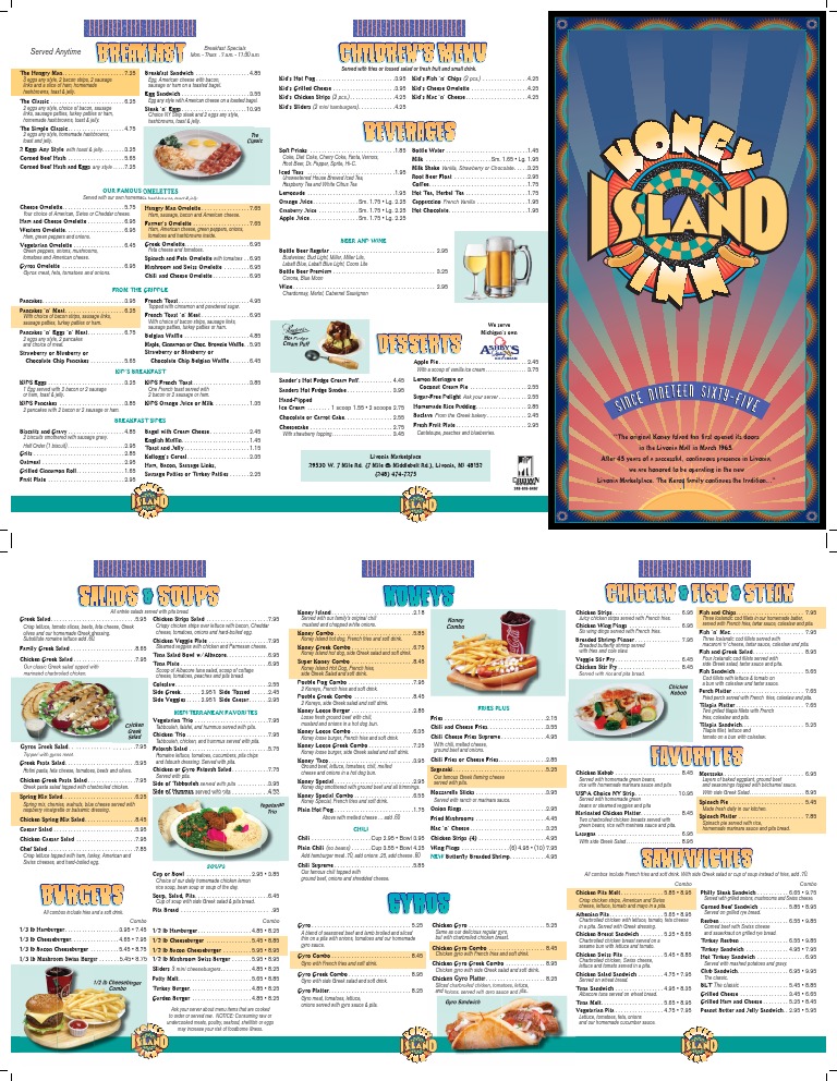 Koney Island Inn Menu | PDF | Coleslaw | Salad
