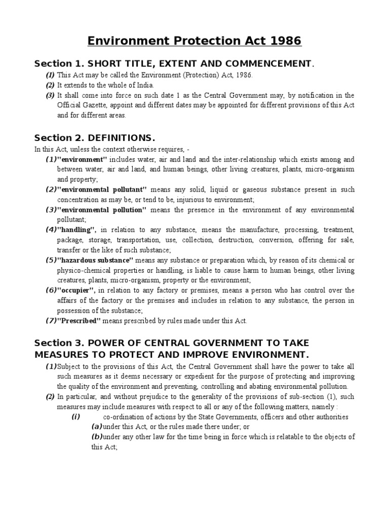 Environment Protection Act 1986 | PDF | Search And Seizure | Crime ...