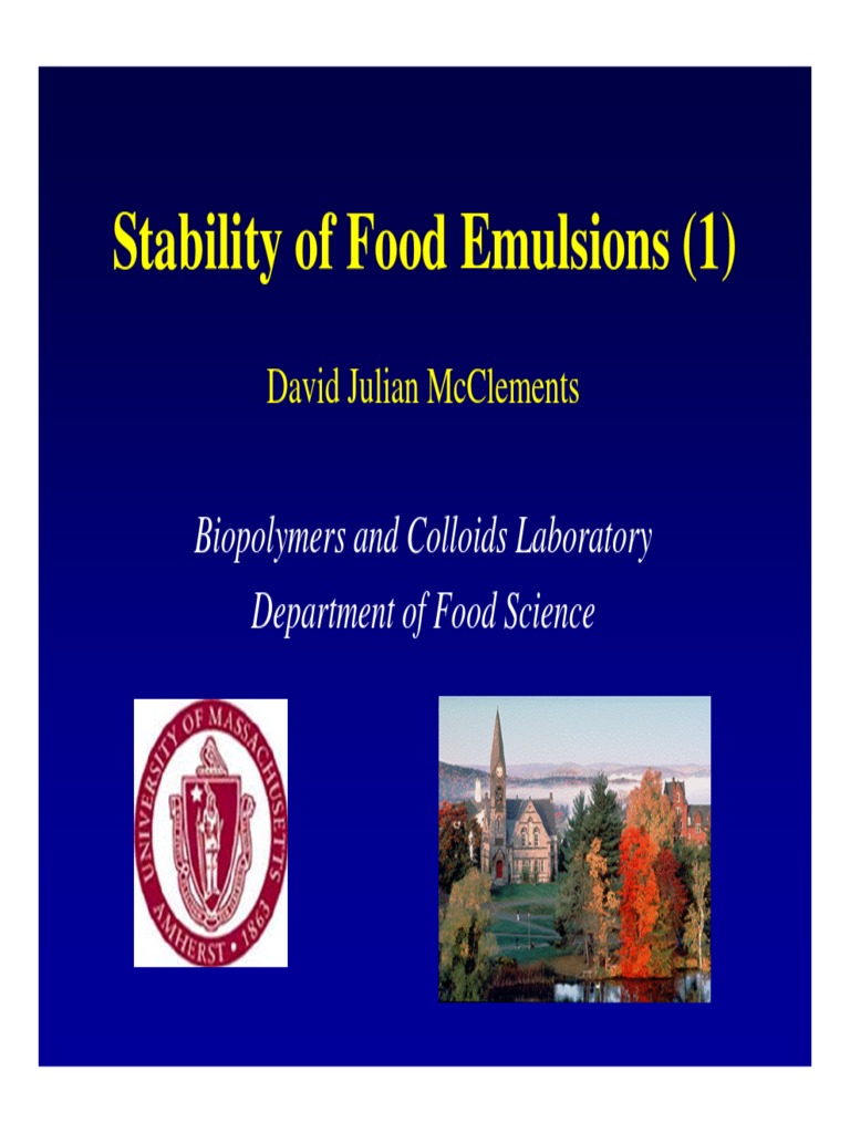 Emulsion Stability in Food Science | PDF | Emulsion | Mayonnaise