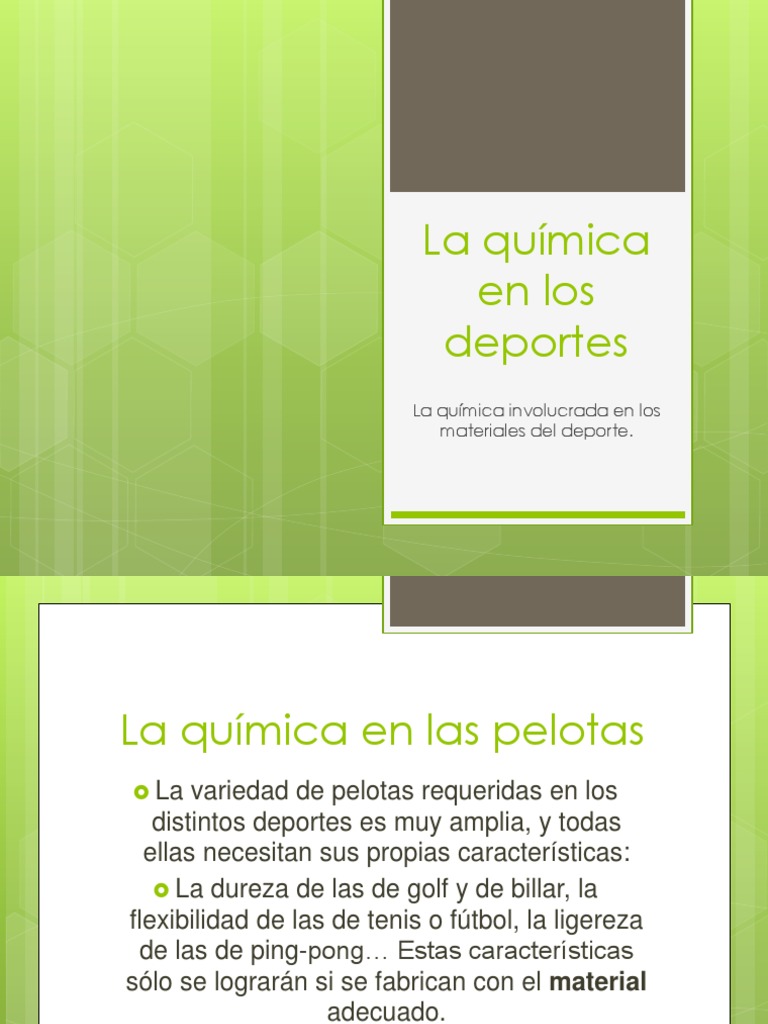 La Química en Los Deportes | PDF | Polímeros | Ciencias fisicas