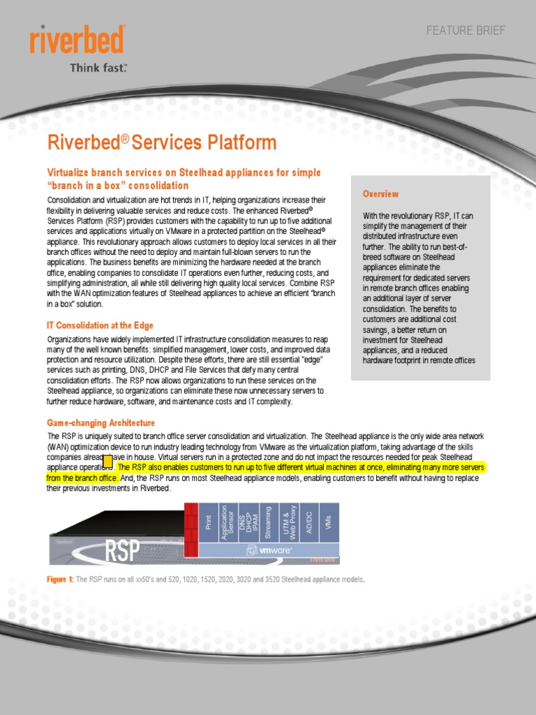 FeatureBrief Riverbed RSP | PDF | Computer Network | Information Technology Management