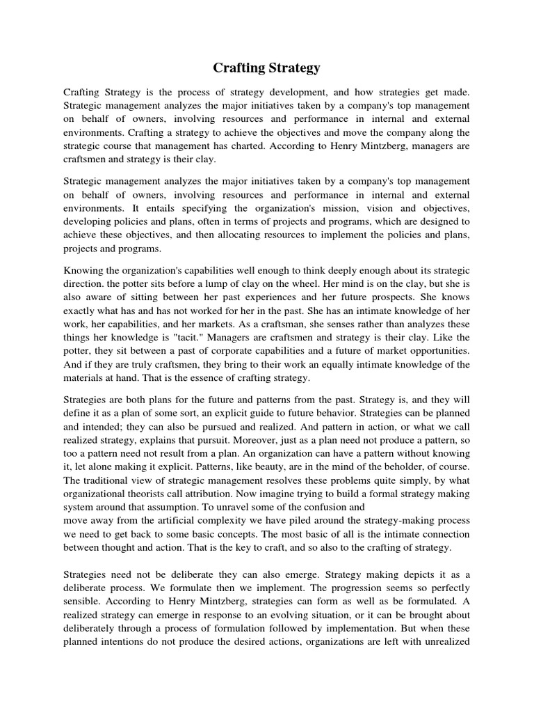 Crafting Strategy | PDF