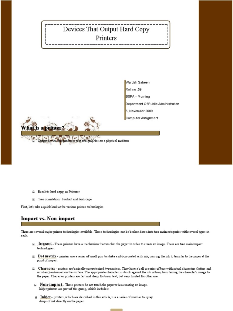 A Dot Matrix Printer | PDF | Printer (Computing) | Computer Hardware