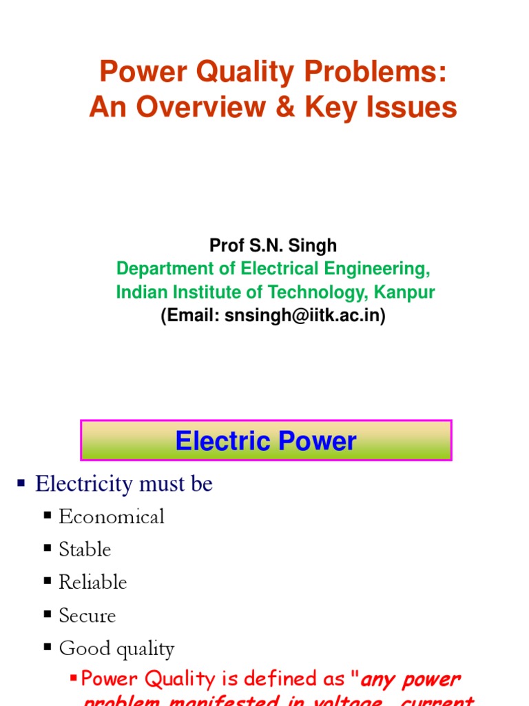 Power Quality Problems: An Overview & Key Issues | PDF | Wavelet | Fuse ...