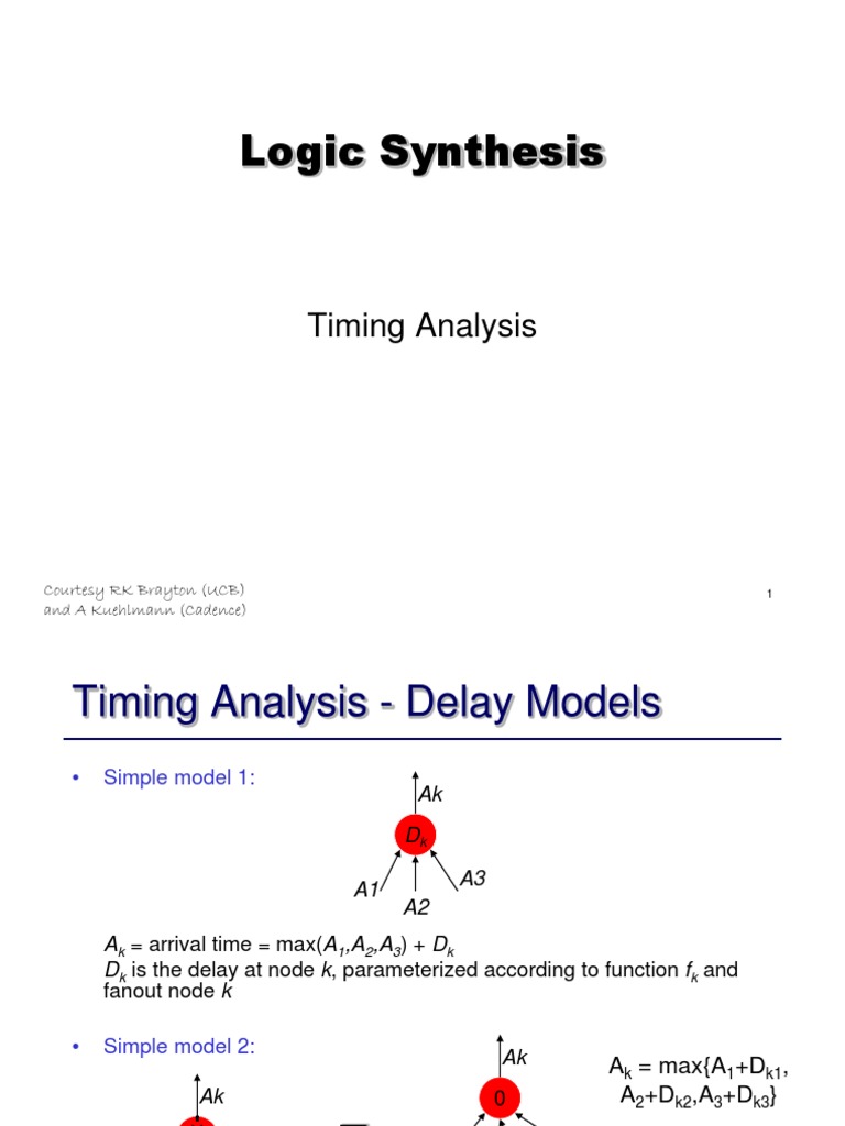 Logic Synthesis: Timing Analysis | Download Free PDF | Mathematical Optimization | Electronic Design