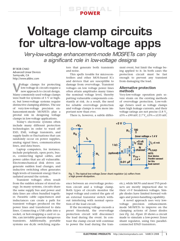 Voltage Clamp Circuits | PDF | Mosfet | Field Effect Transistor