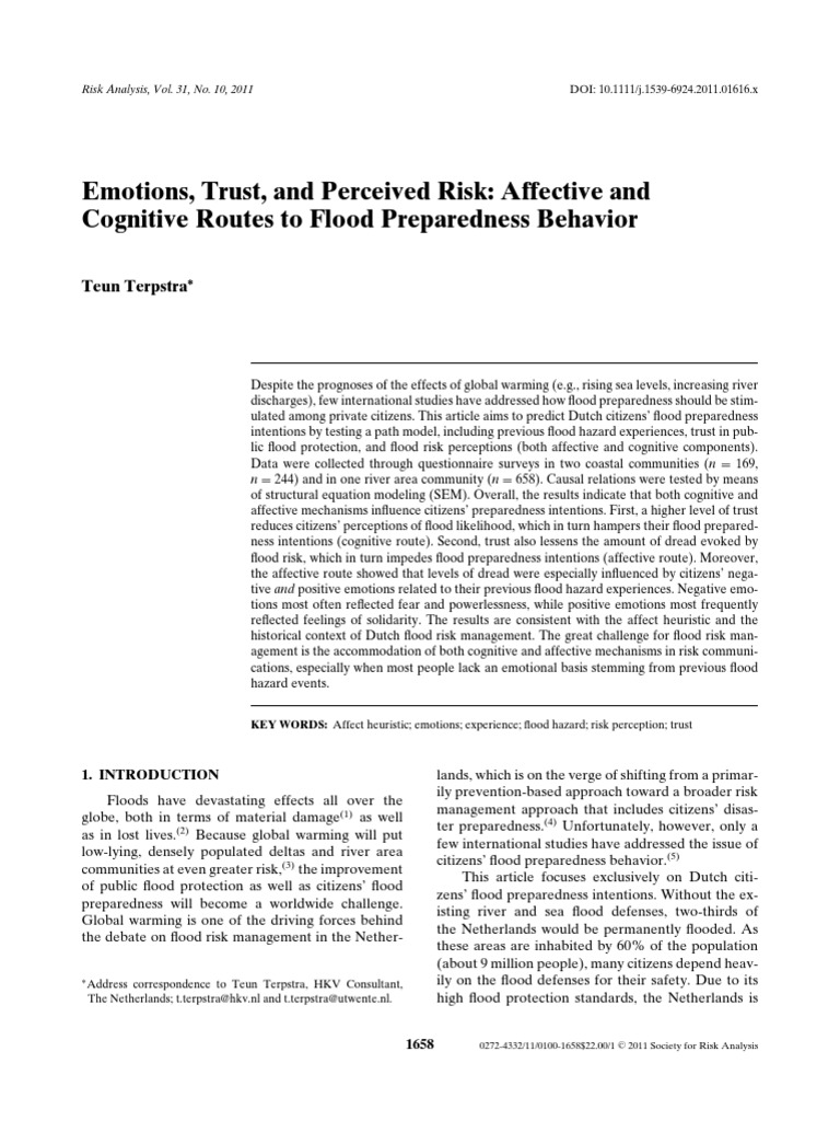 Emotions Risk | PDF | Affect (Psychology) | Structural Equation Modeling
