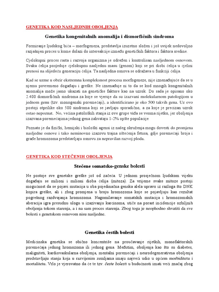 Projekat Genetika Osnove | PDF