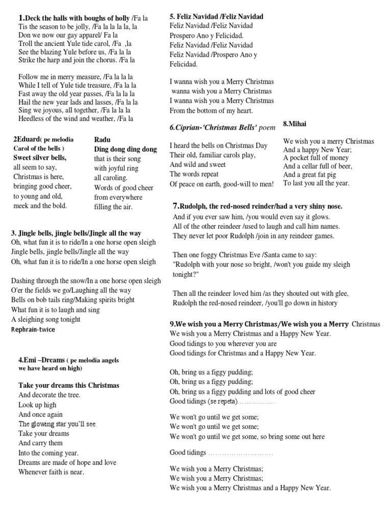 6.Ciprian-'Christmas Bells' Poem: (Pe Melodia Carol of The Bells) | PDF ...