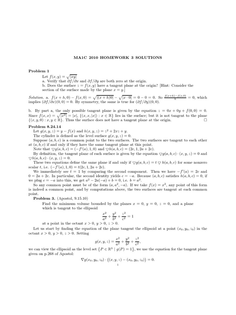Apostol Solucion | PDF | Maxima And Minima | Mathematical Analysis