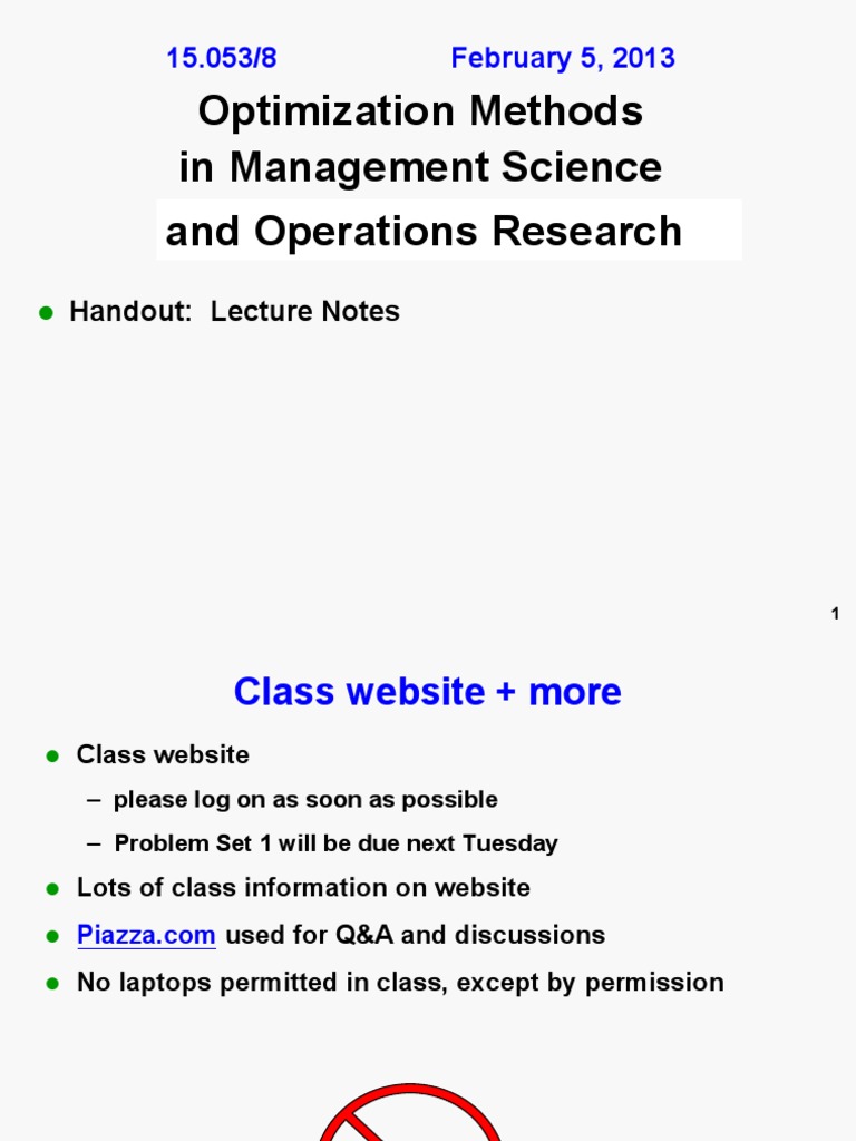 MIT15 053S13 Lec1 | PDF | Linear Programming | Mathematical Optimization