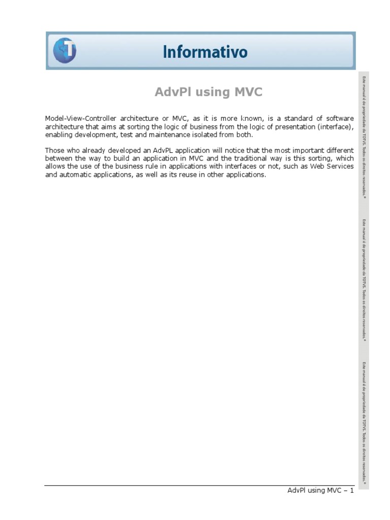 AdvPL Utilizando MVC v1 0 - InG | PDF | Model–View–Controller | Data Model
