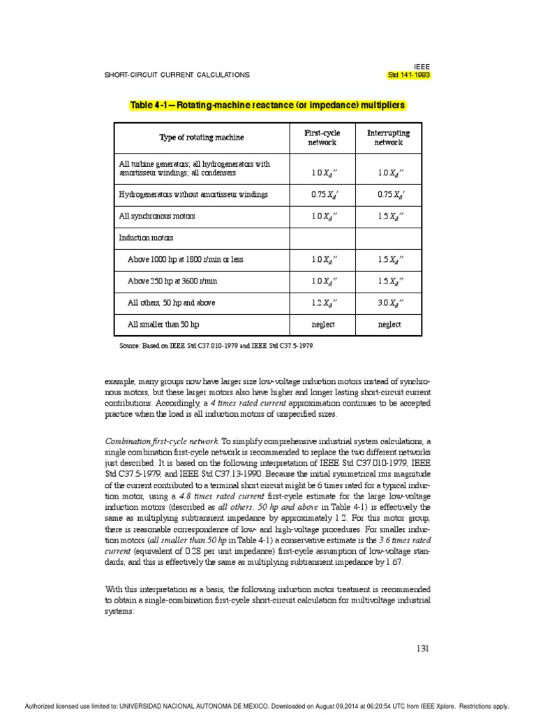 IEEE Std 141-1993 Short-Circuit Guide | PDF | Electrical Impedance ...