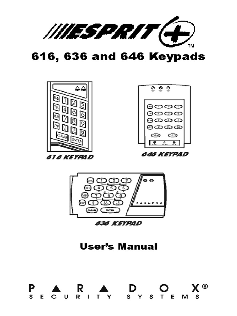 616, 636 and 646 Keypads: User's Manual | PDF | Security Alarm ...