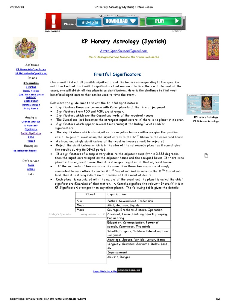 KP Horary Astrology Guide | PDF | Hindu Astrology | Astronomy