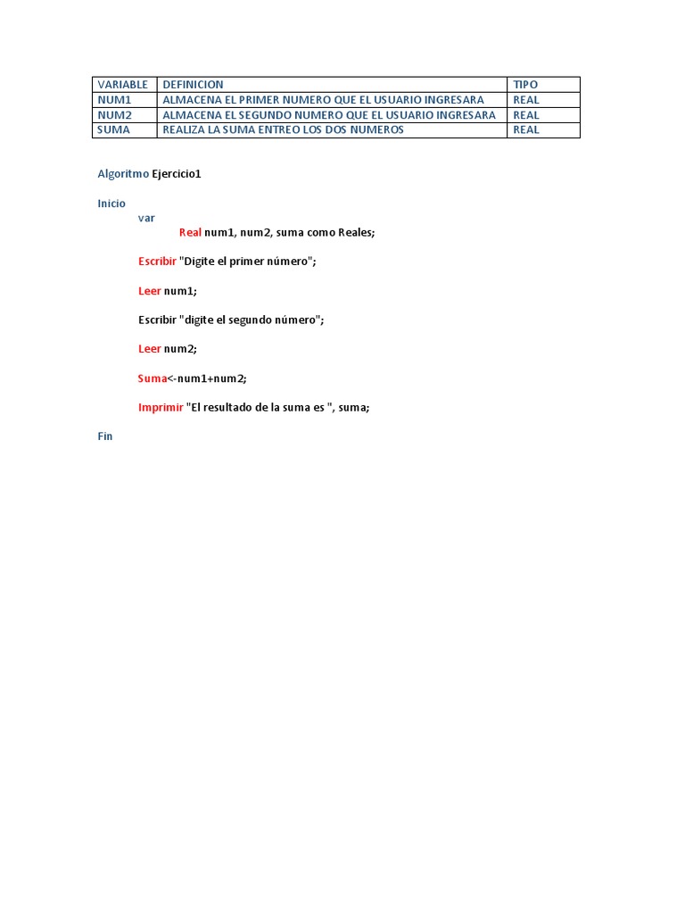 Ejercicio 1 Algoritmos | PDF