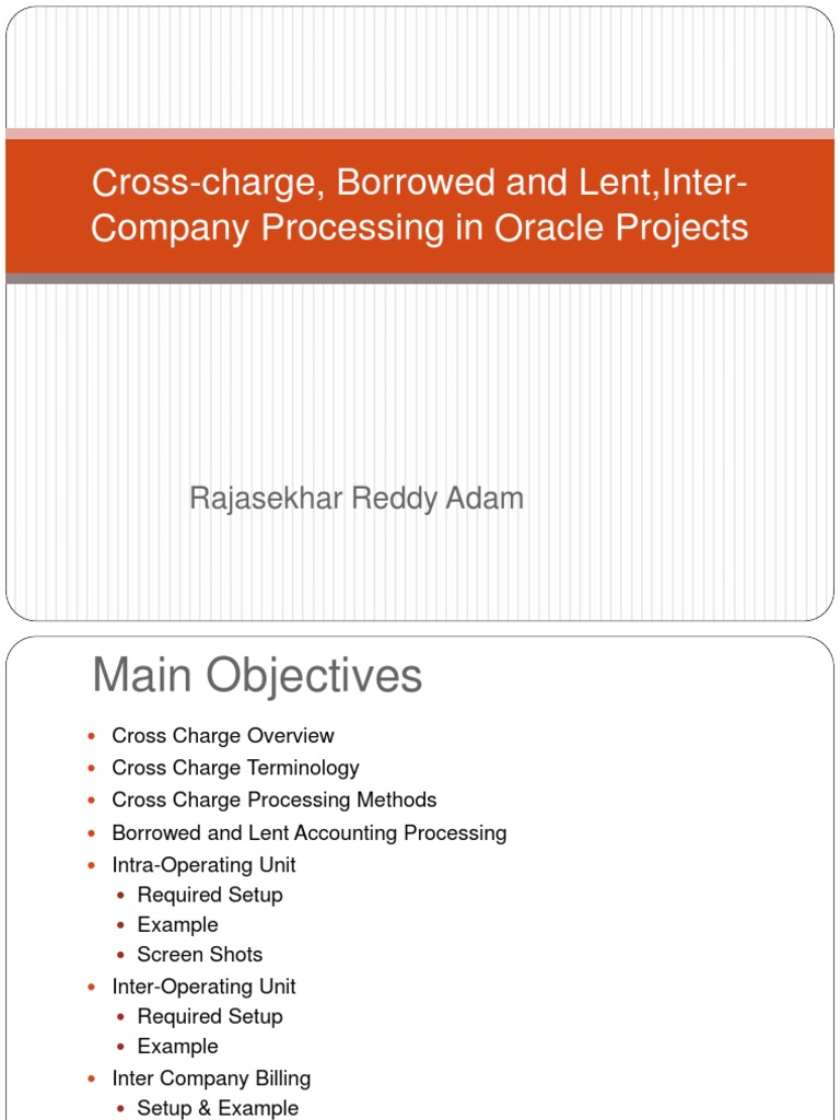 Cross-charge Processing in Oracle Projects | Invoice | Business