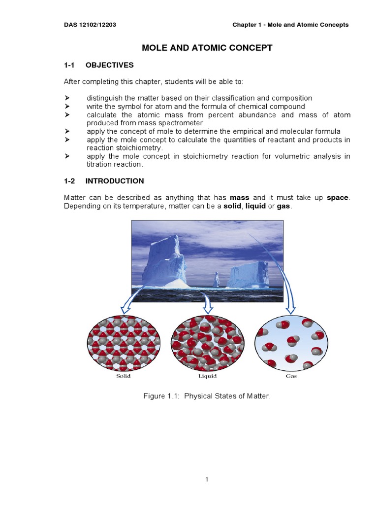 Mole and Atomic Concepts Overview | PDF | Ion | Mole (Unit)