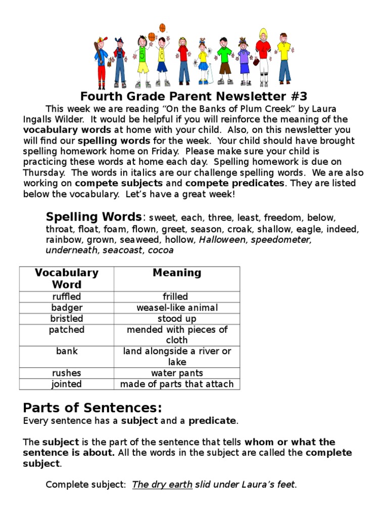 Fourth Grade Weekly Spelling & Vocabulary | PDF