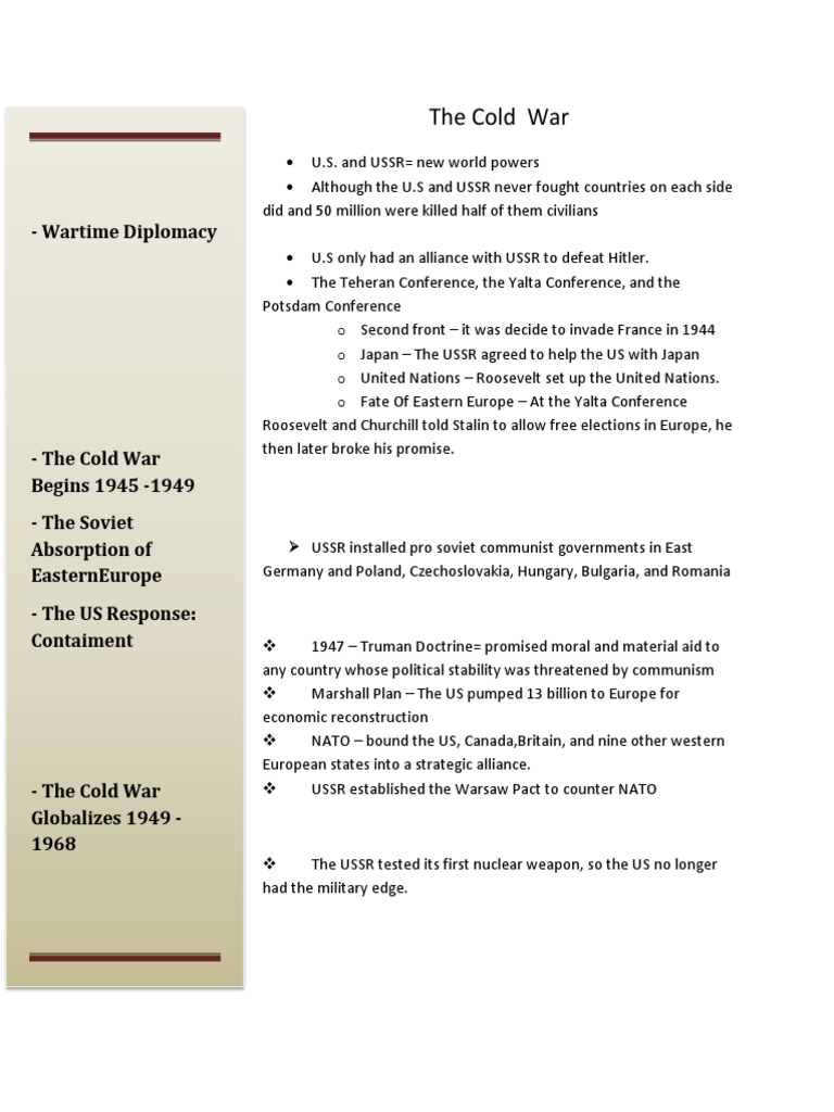 The Cold War: - Wartime Diplomacy | PDF
