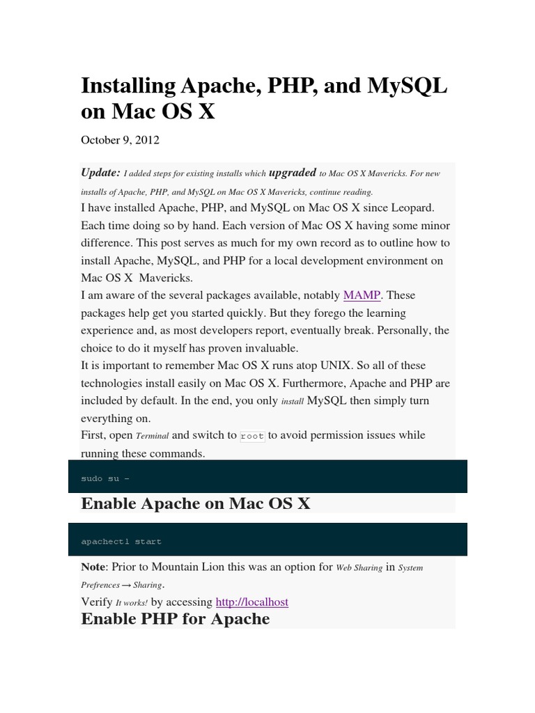 Apache Mysql For Mac Os X