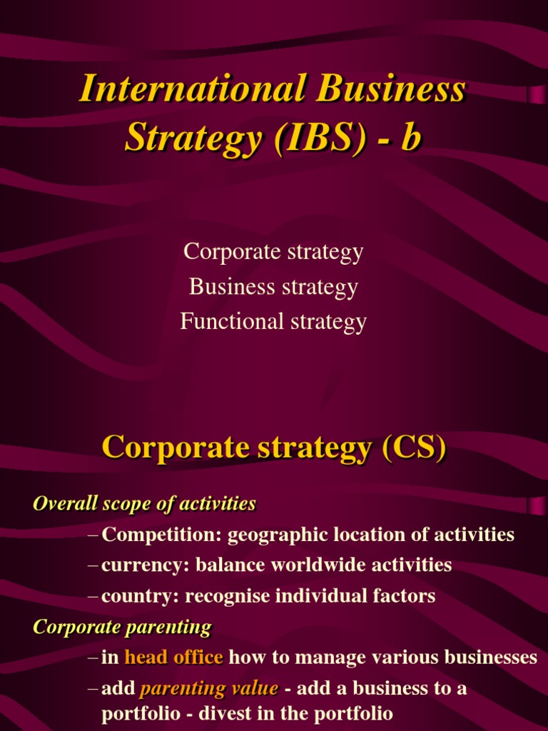 International Business Strategy | Strategic Management | International ...
