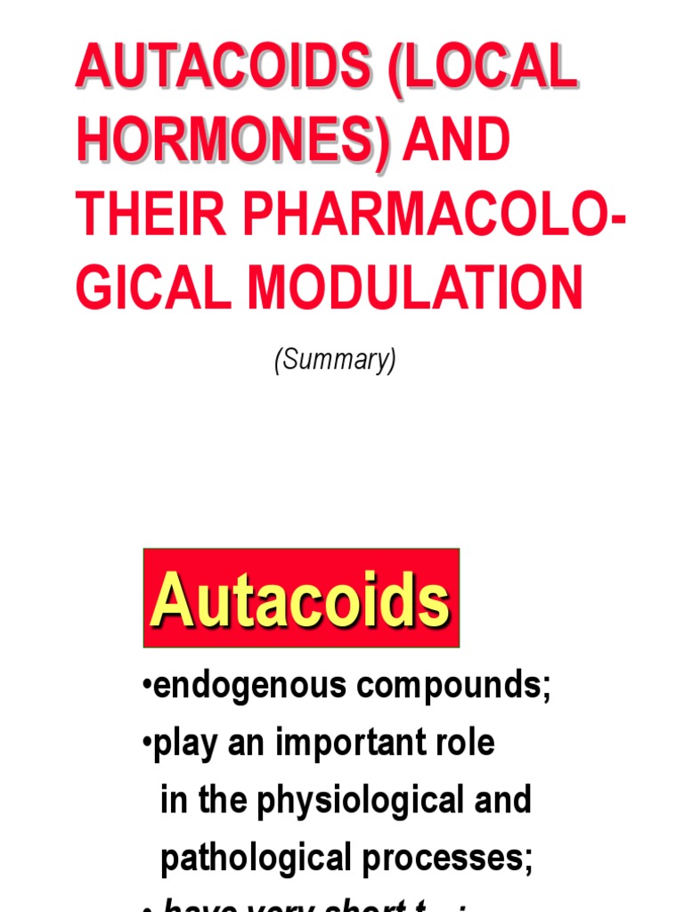 Autacoids | PDF | Serotonin | Nonsteroidal Anti Inflammatory Drug