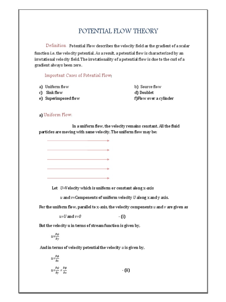 Potential Flows | PDF | Vortices | Fluid Mechanics