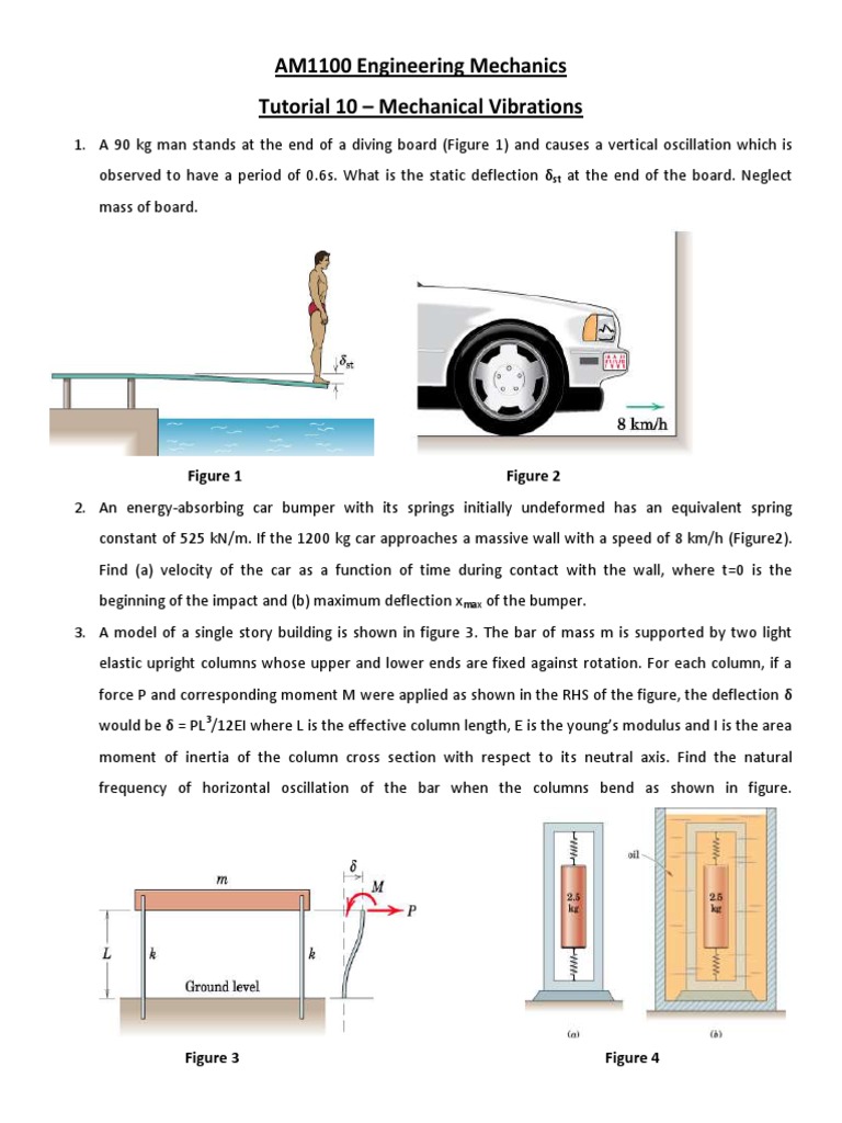 AM1100 Engineering Mechanics Tutorial 10 - Mechanical Vibrations | PDF ...