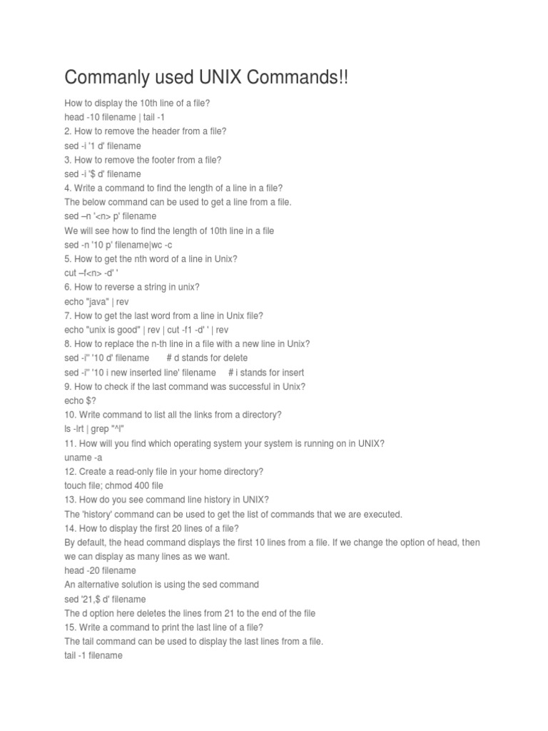 Unix Commands Updated | PDF | Filename | Command Line Interface