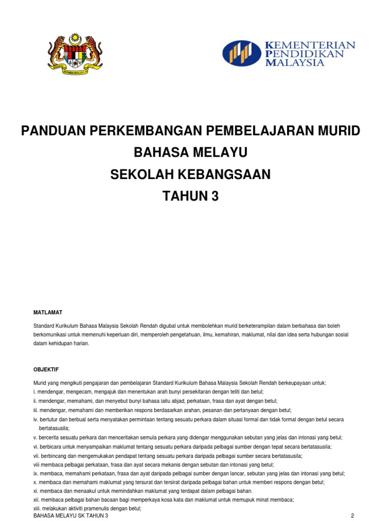 PPPM BAHASA MELAYU SK Tahun 3 | PDF