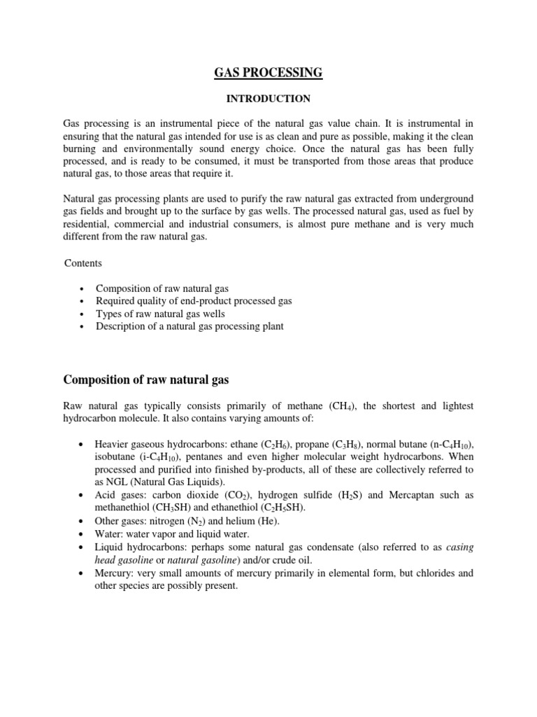 Intro Natural Gas Processing | PDF | Natural Gas Processing | Natural Gas