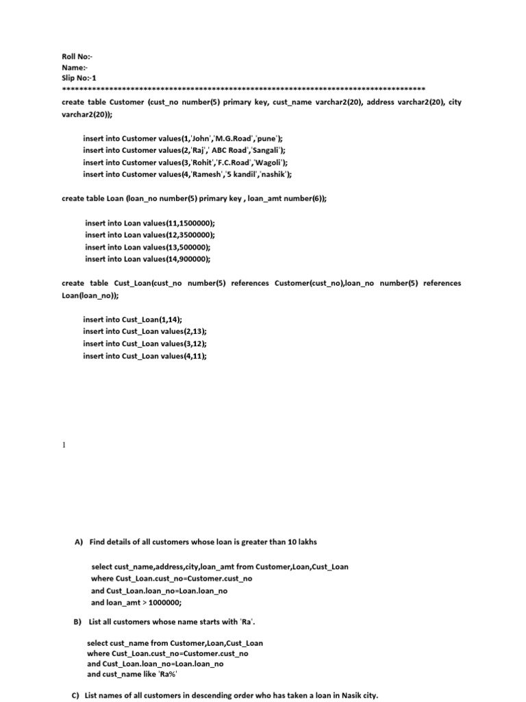 Fybca Dbms Slip | PDF