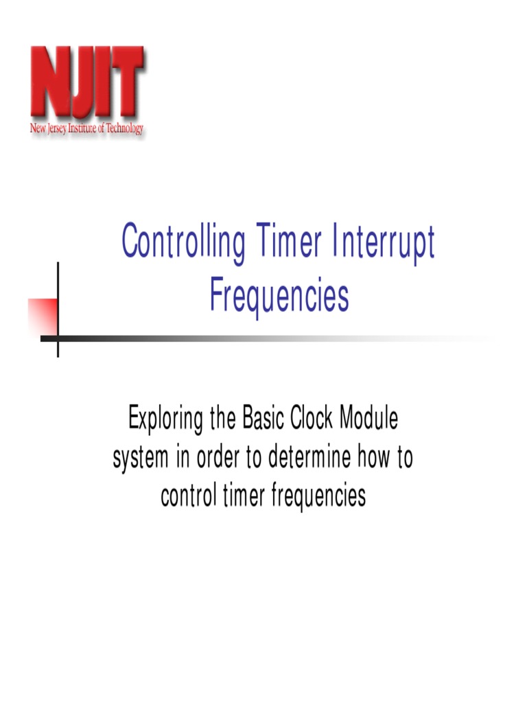 Controlling Interrupt Frequencies - Lecture | PDF | Timer | Clock