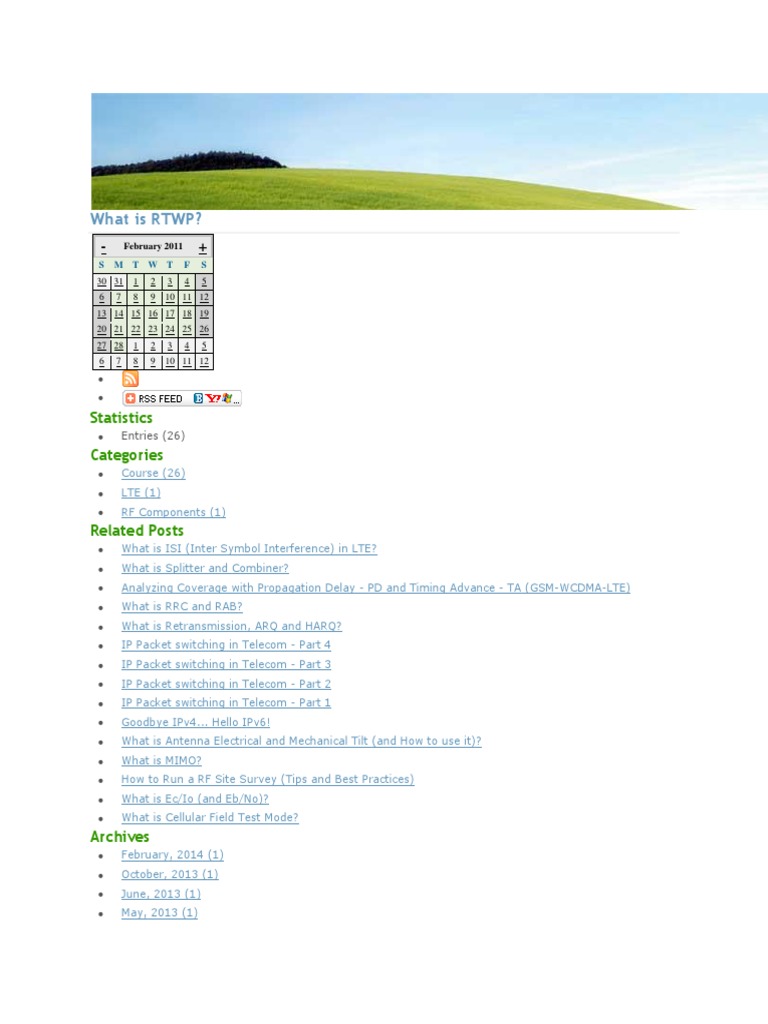 What Is RTWP?: Statistics Categories | PDF | Antenna (Radio) | Data