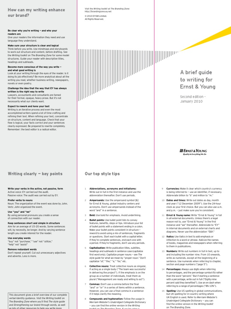 A Brief Guide To Writing For Ernst & Young: How Can My Writing Enhance ...