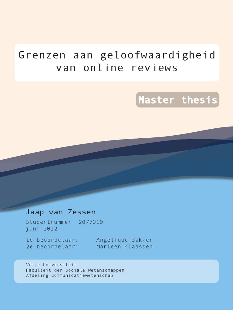 Masterscriptie Jaap Van Zessen | PDF