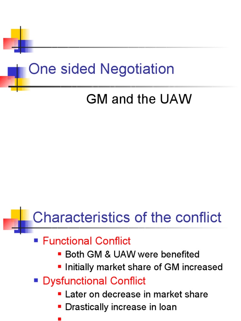 One Sided Negotiation: GM and The UAW | PDF | Finance & Money Management