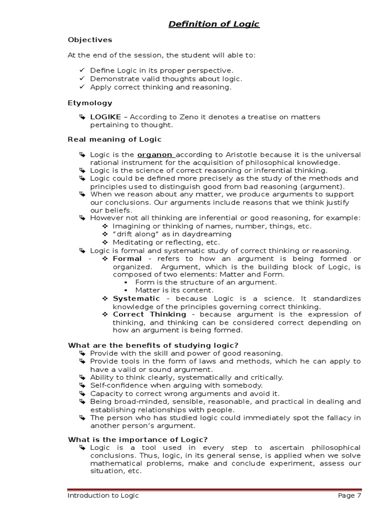 Intro To Logic | PDF | Logic | Reason