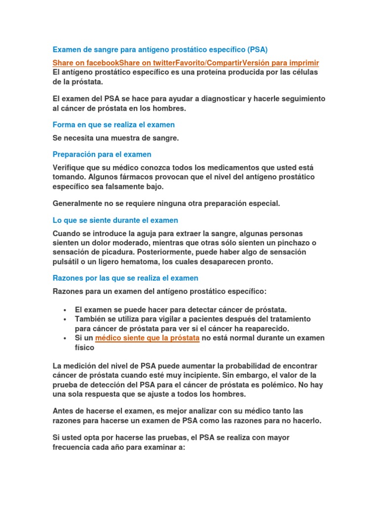 Valores Normales del PSA por Edad | PDF | Antígeno específico de la ...