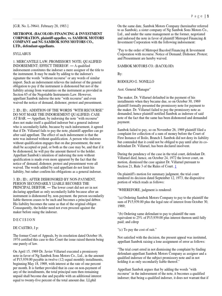 Liability of General Indorser | PDF | Acquittal | Burden Of Proof (Law)