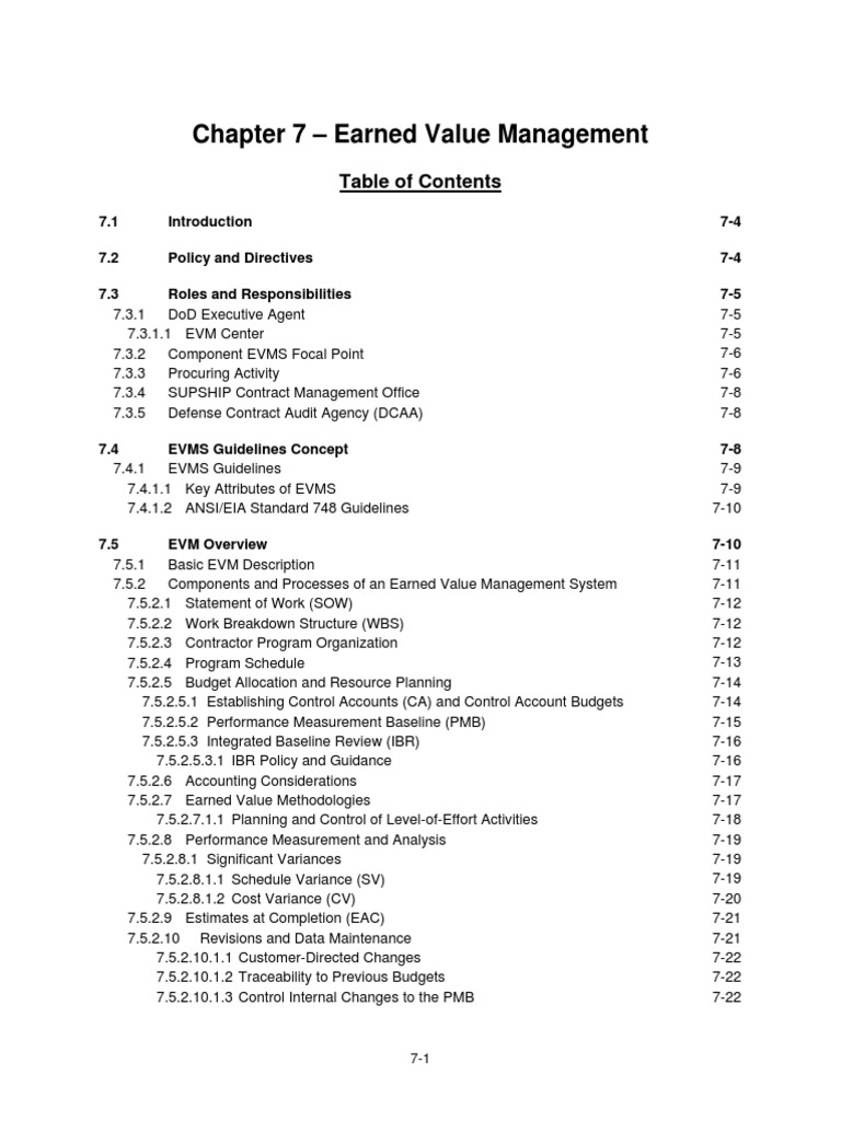CH 7 Earned Value Management | PDF