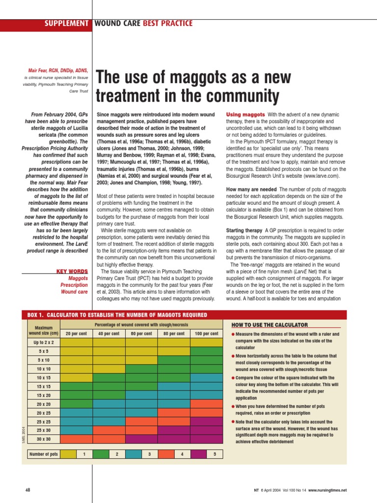 040406the Use of Maggots As A New Treatment in The Community | PDF ...