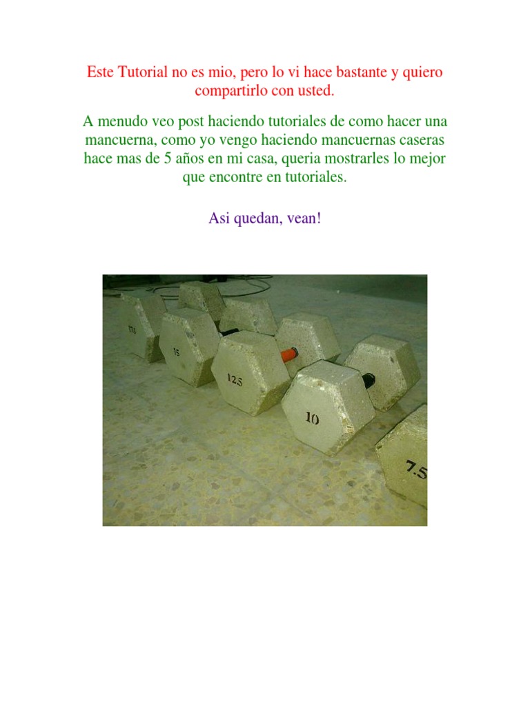 Pesas Caseras | PDF | Material compuesto | Hormigón