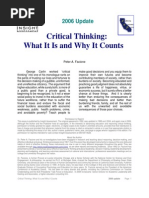 Facione - Critical-Thinking-What It Is and Why It Counts | PDF | Career & Growth