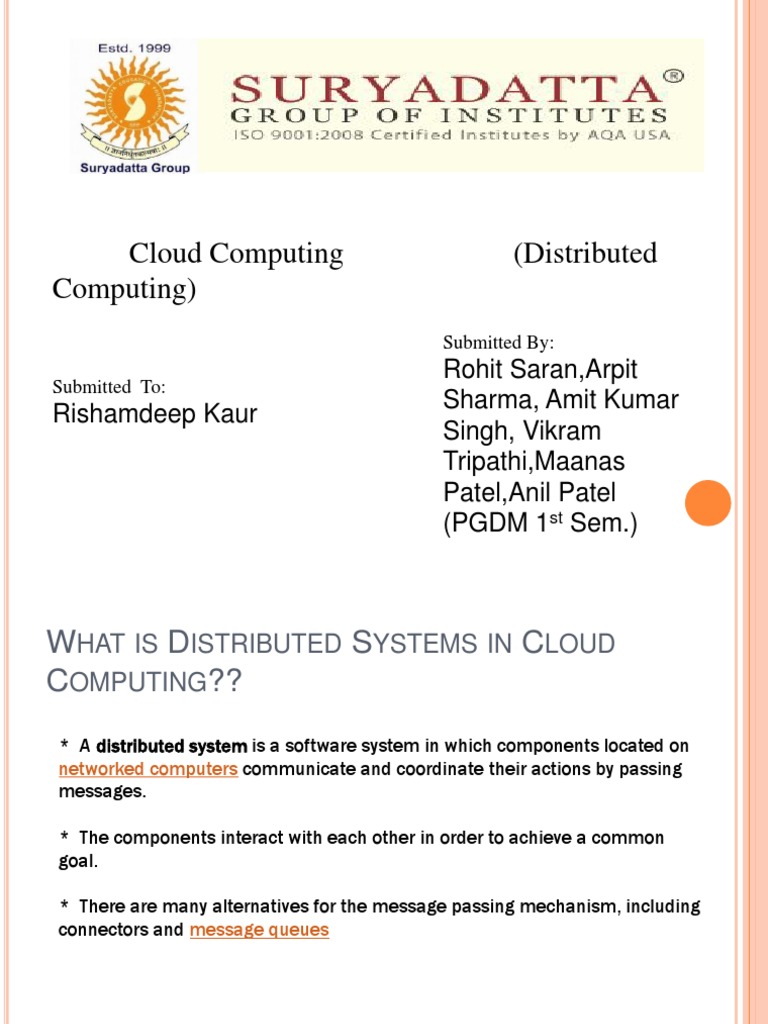 Distributted ND Cloud by Pgdmdfs | PDF | Distributed Computing | Cloud Computing