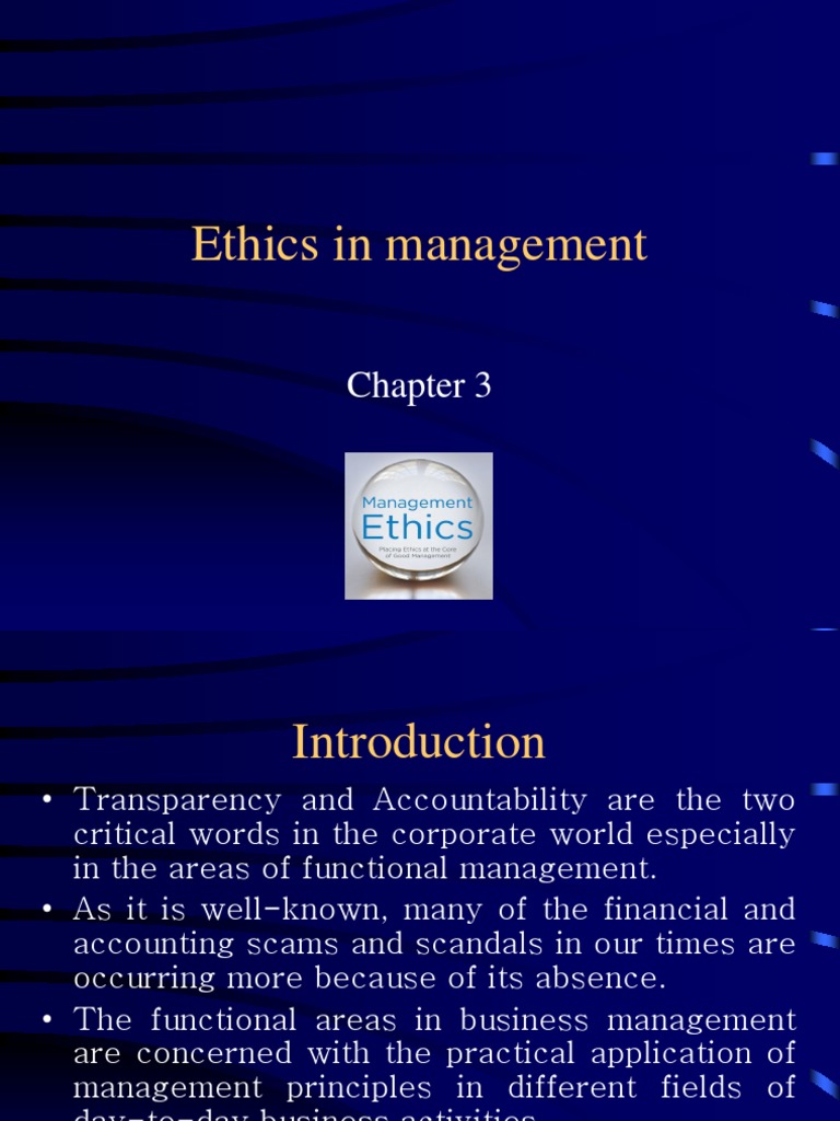 Ethics in Management: Key Principles | PDF | Whistleblower | Business ...