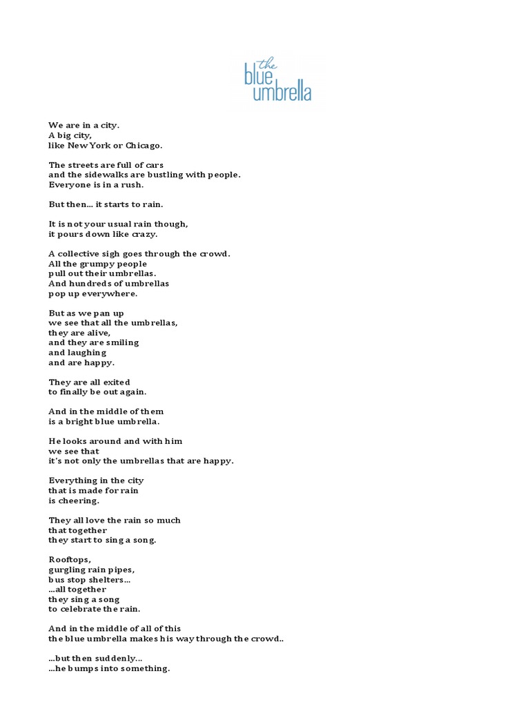 The Blue Umbrella Love Story | PDF